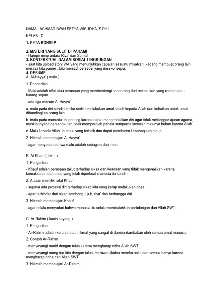 Resume KB 4 Akidah Akhlak | PDF | Karier & Perkembangan