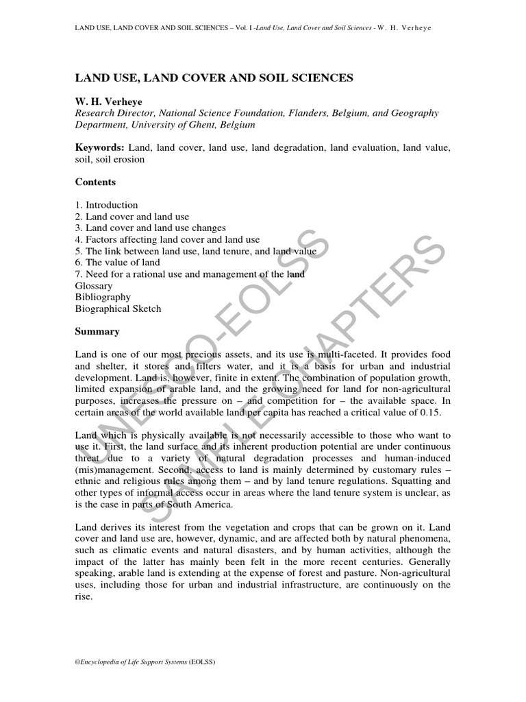 Unesco-Eolss Sample Chapters: Land Use, Land Cover and Soil Sciences | PDF | Soil | Biodiversity