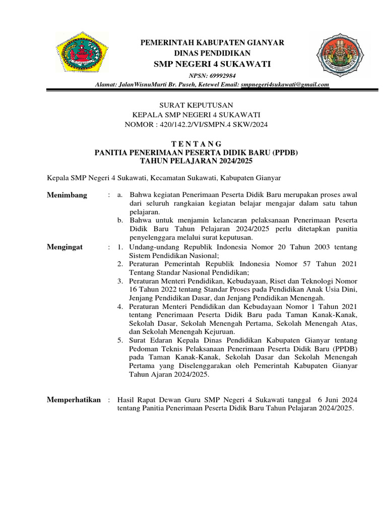 SK PPDB 2024-2025 | PDF