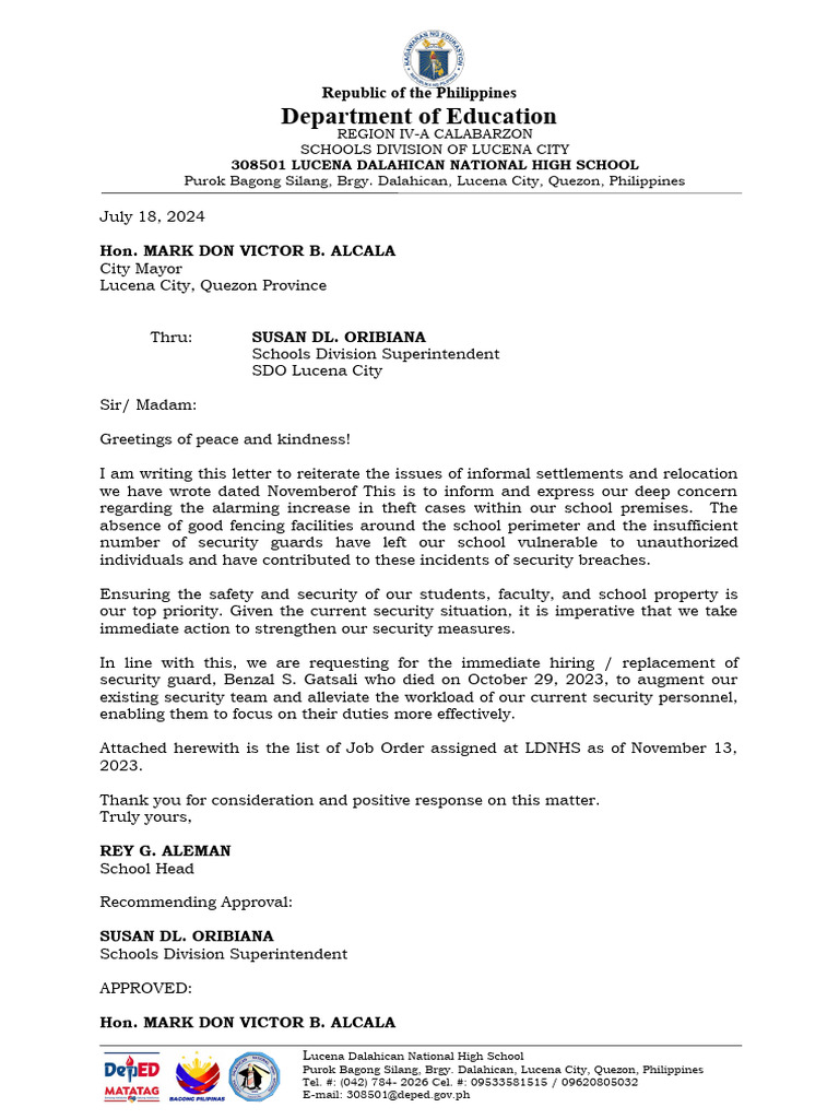 letter-request-for-security-guard-replacement_2-1 | PDF | Securities ...