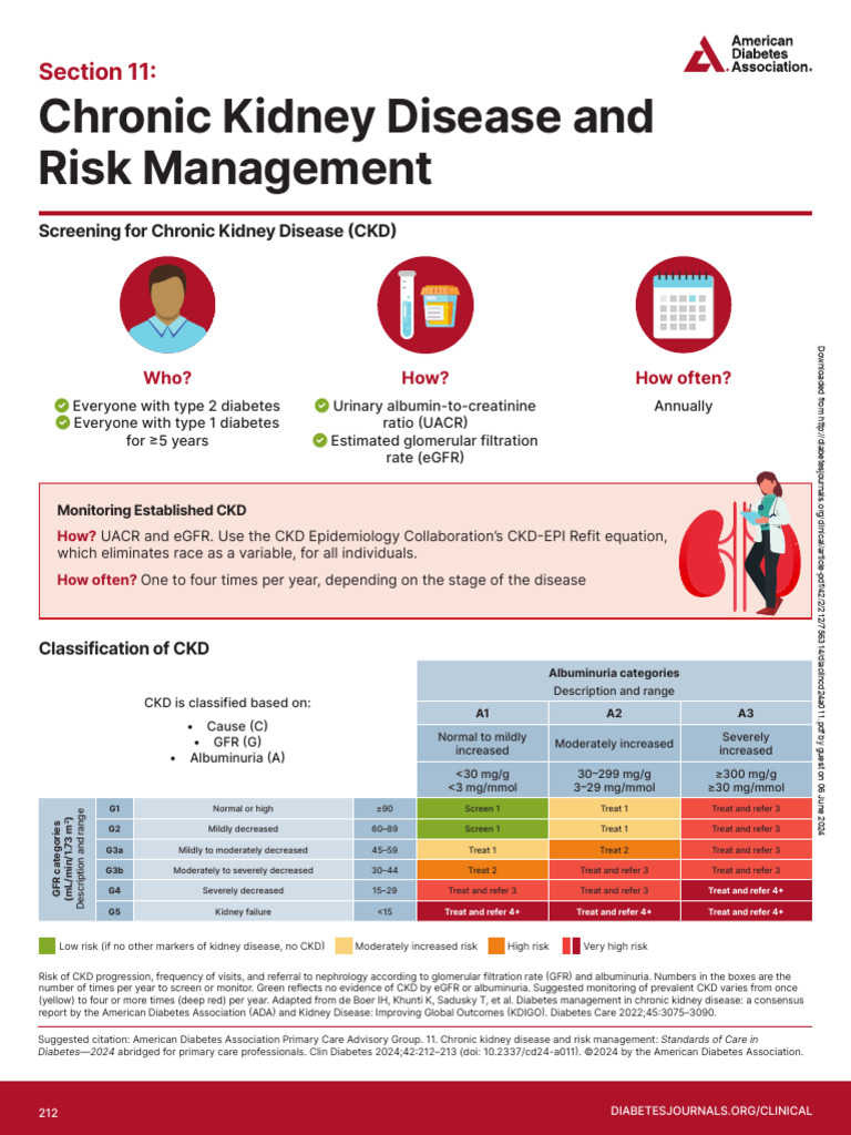 ADA 2024 CKD | PDF | Chronic Kidney Disease | Nephrology