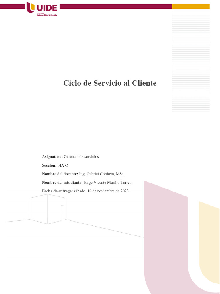 Ciclo de servicios al cliente | PDF