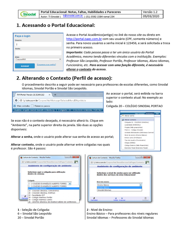 Manual Do Portal Professores | PDF