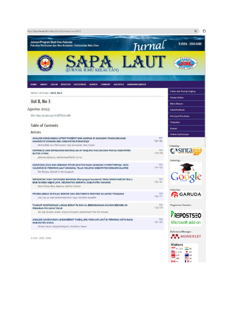 Sapa Laut Agustus 2023. Vol.8 (3) 141 - 152 | PDF | Ilmu Sosial