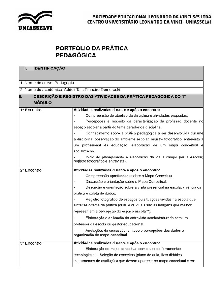 Modelo de Portfólio Adri | PDF | Pedagogia