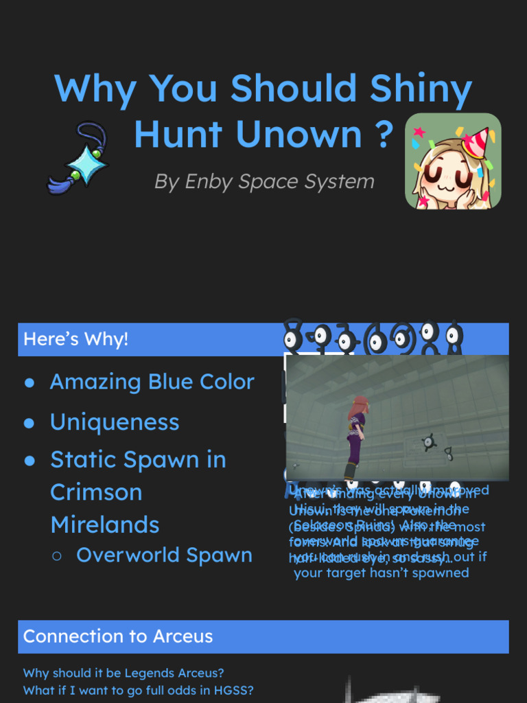 Shiny Hunt Unown in Arceus Guide | PDF | Pokémon