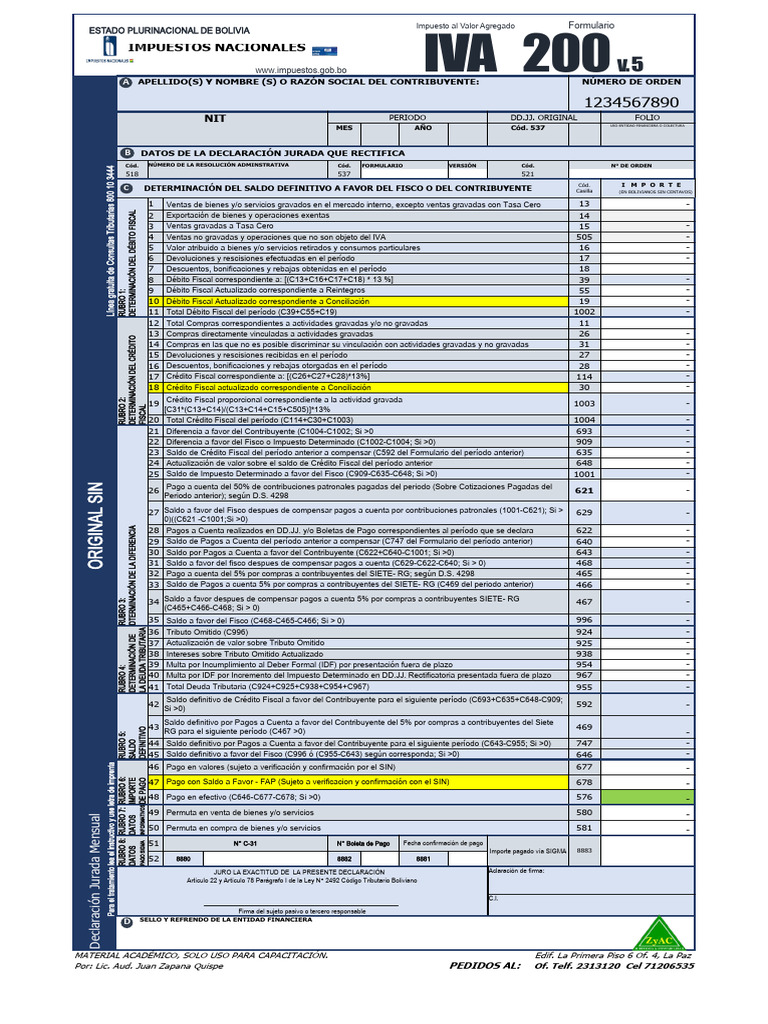 01 FORM 200. v5 | PDF | Impuesto al valor agregado | Impuestos