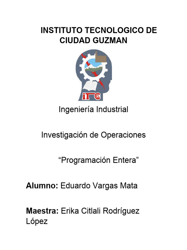 Programación Entera: Conceptos y Aplicaciones | PDF | Programación ...