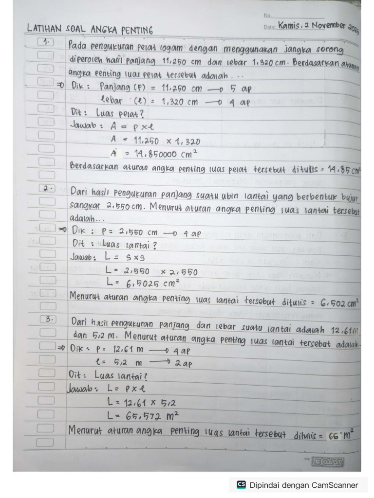 Latihan Soal Angka Penting (1) | PDF