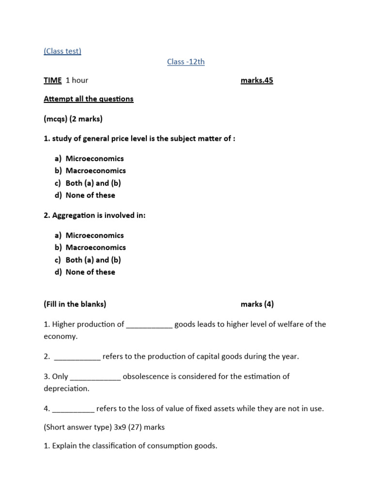 Eco Paper Class 12th 8 July | PDF