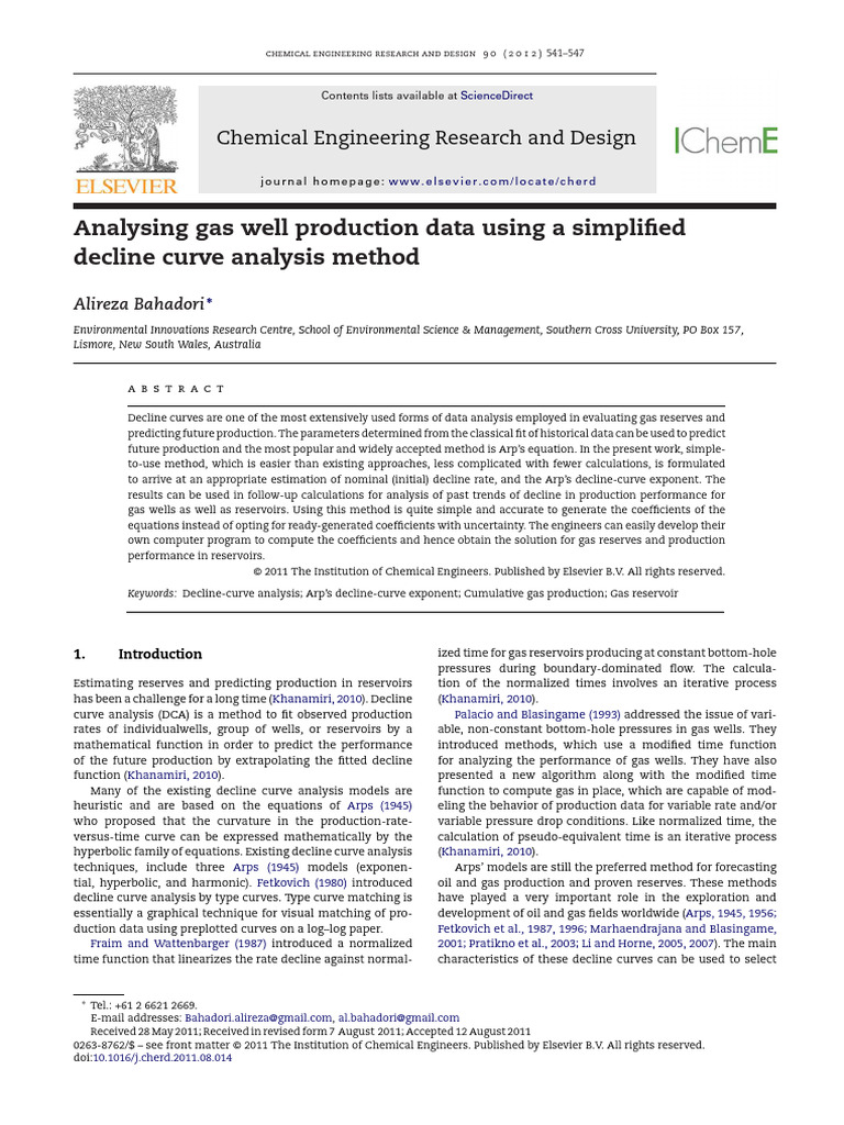 Analysing Gas Well Production Data Using | PDF | Gases | Equations
