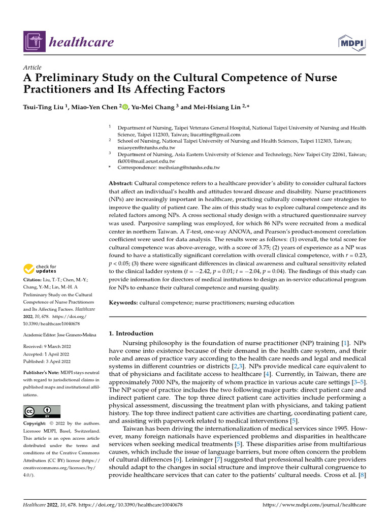 Healthcare-Cultural Competence Taipei | PDF | Nursing | Health Care