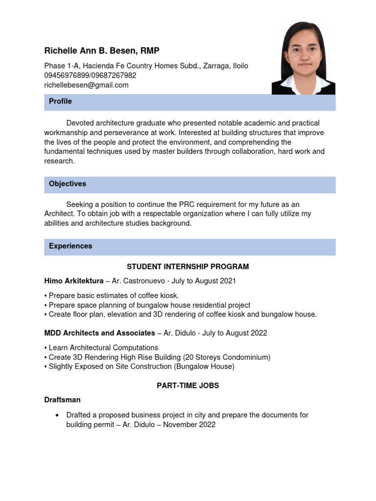 Besen's CV | PDF | Architect