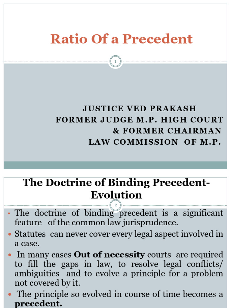 13.RATIO OF A PRECEDENT | PDF | Precedent | Obiter Dictum