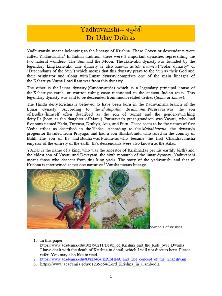 Yadhuvanshi | PDF | Hindu Mythology | Vaishnava Texts