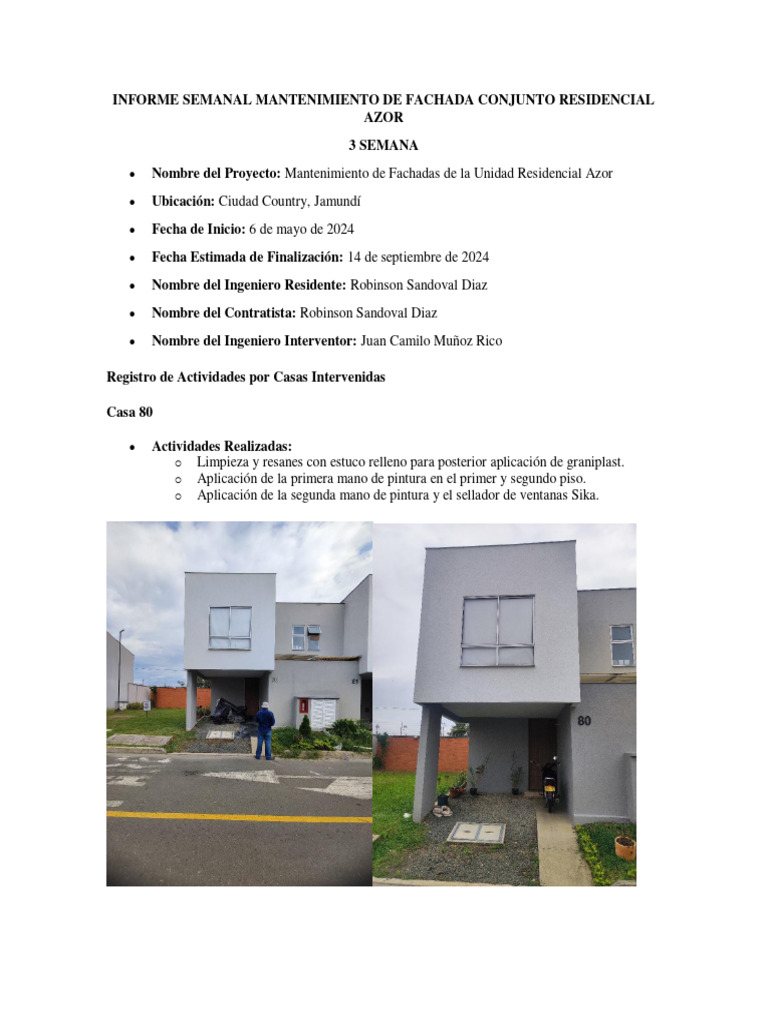 3.informe de Interventoría Semana 3 | PDF