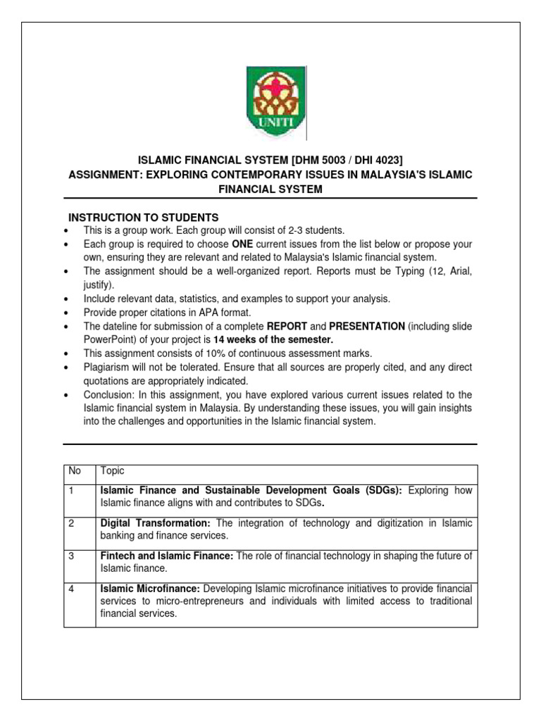 Assignment IFS | PDF | Islamic Banking And Finance | Financial Inclusion