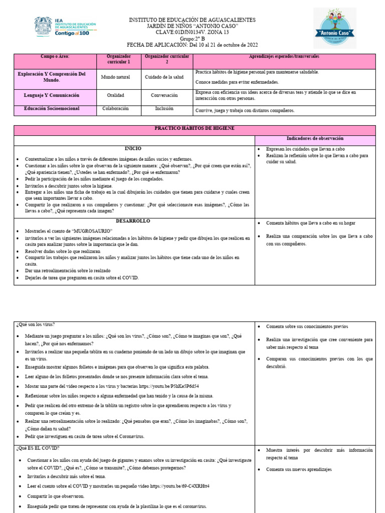 Plan Sobre Cuidado de La Salud-1 | PDF | Lavado de manos
