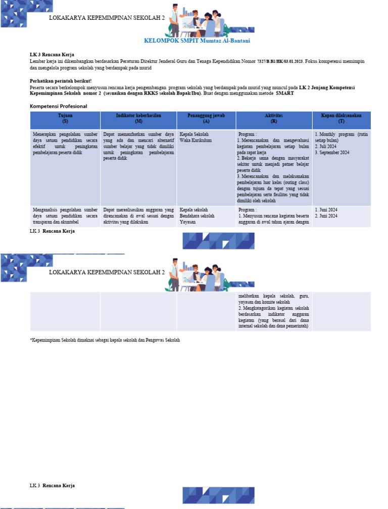 LK 3 Rencana Kerja Juni 2024 | PDF