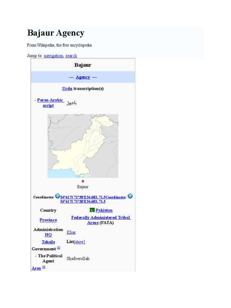 Bajaur Agency | PDF