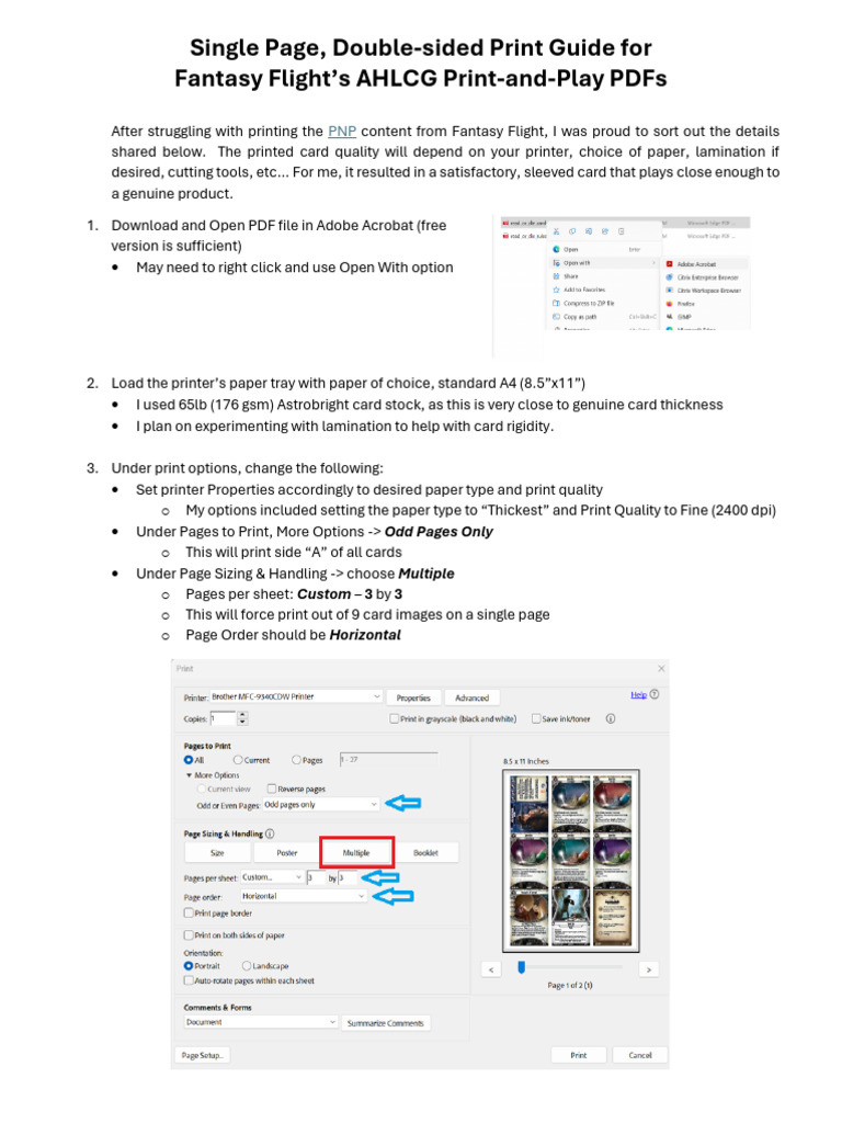 Printing Guide For AHLCG PNP PDFs | PDF | Printer (Computing) | Paper