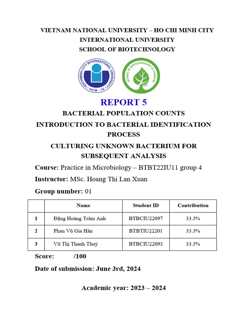 Report-5 Microbiology | PDF | Colony Forming Unit | Microorganism
