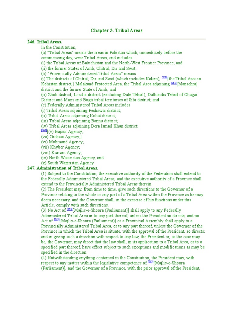 Tribal Areas Constitution | PDF | Federally Administered Tribal Areas ...
