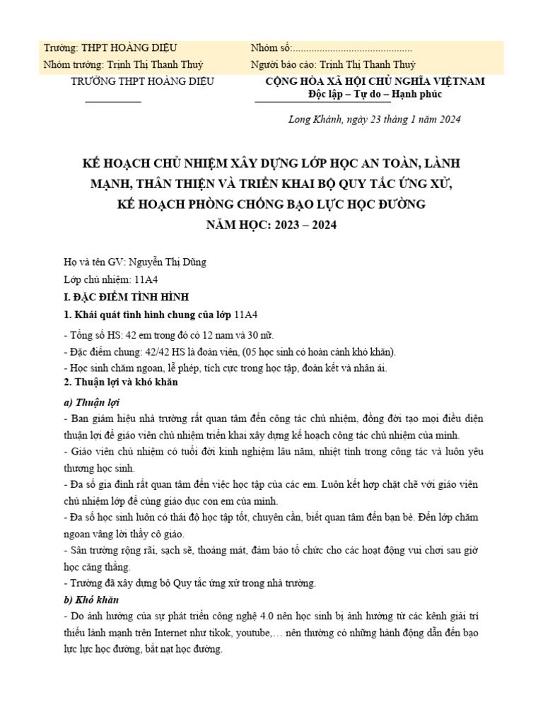 md 6- KH XÂY DỰNG LỚP HỌC AN TOÀN | PDF