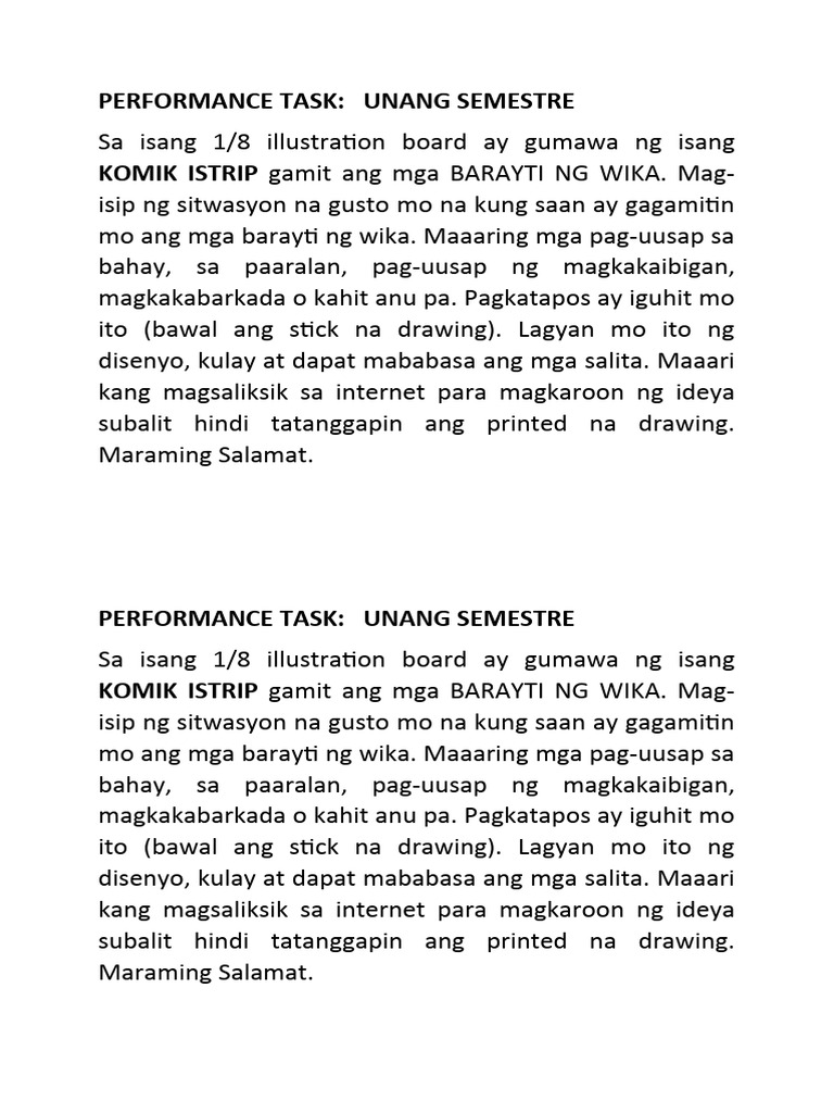 PERFORMANCE TASK 1ST | PDF