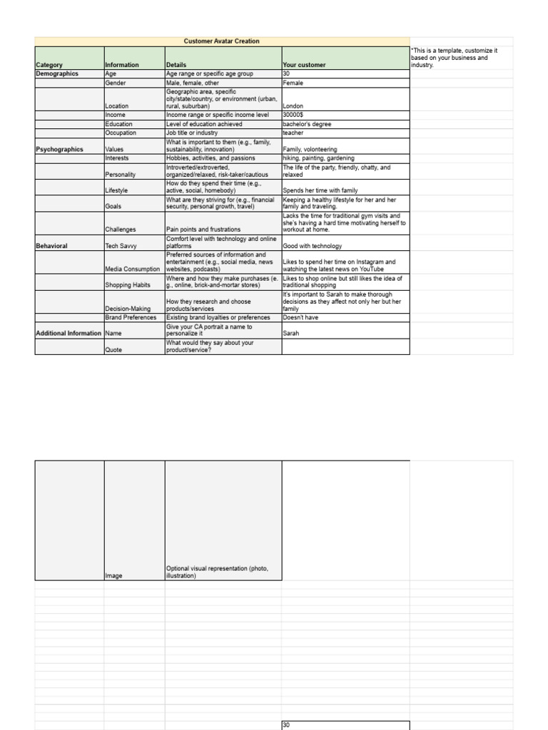 Target Audience Identification - Customer Avatar | PDF | Target ...