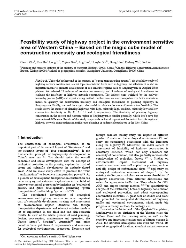 Feasibility Study of Highway Project in The Enviro | PDF | Ecology | Road