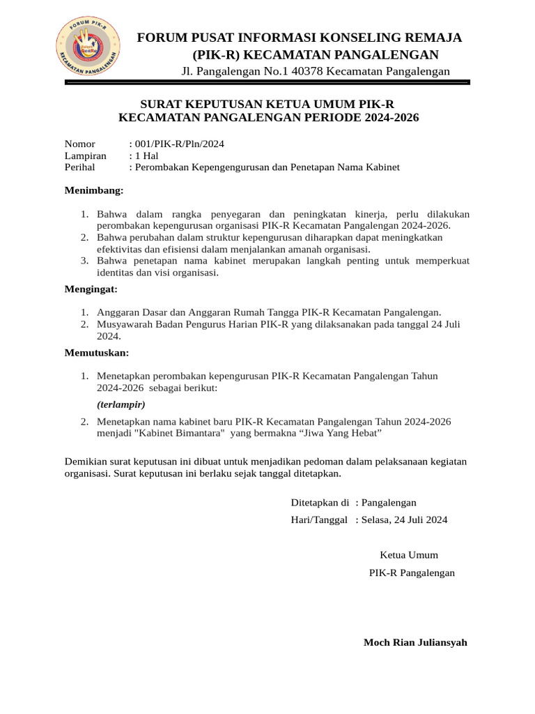 Surat Keputusan | PDF