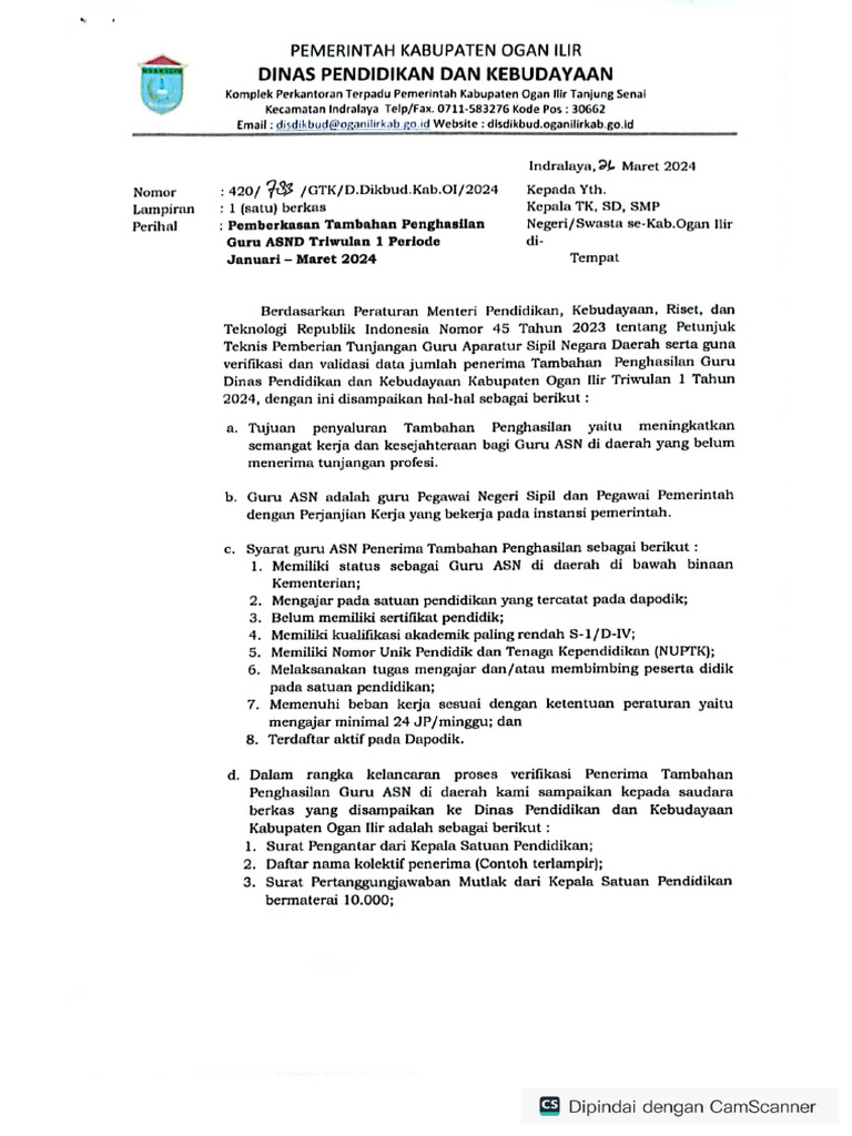 Pemberkasan Tamsil Tw 1 Tahun 2024 | PDF