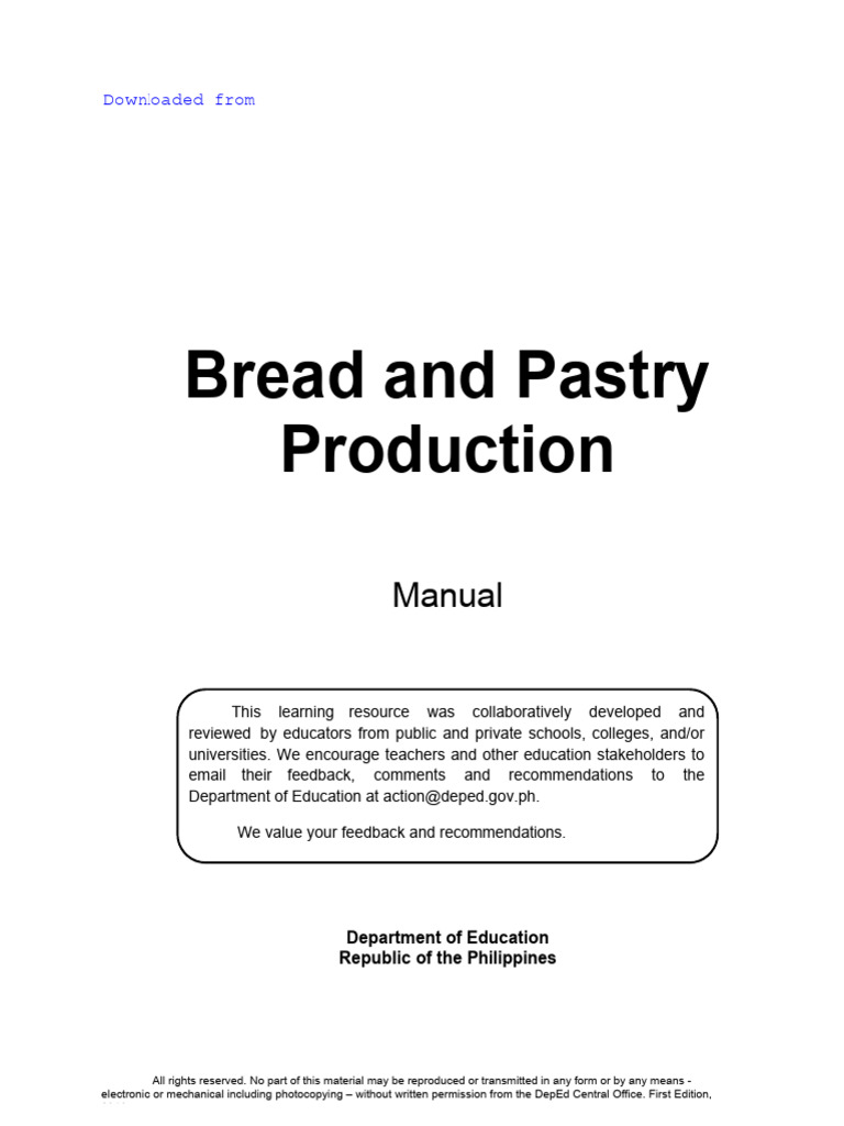 Bread and Pastry Production Module PDF | PDF | Copyright | Learning