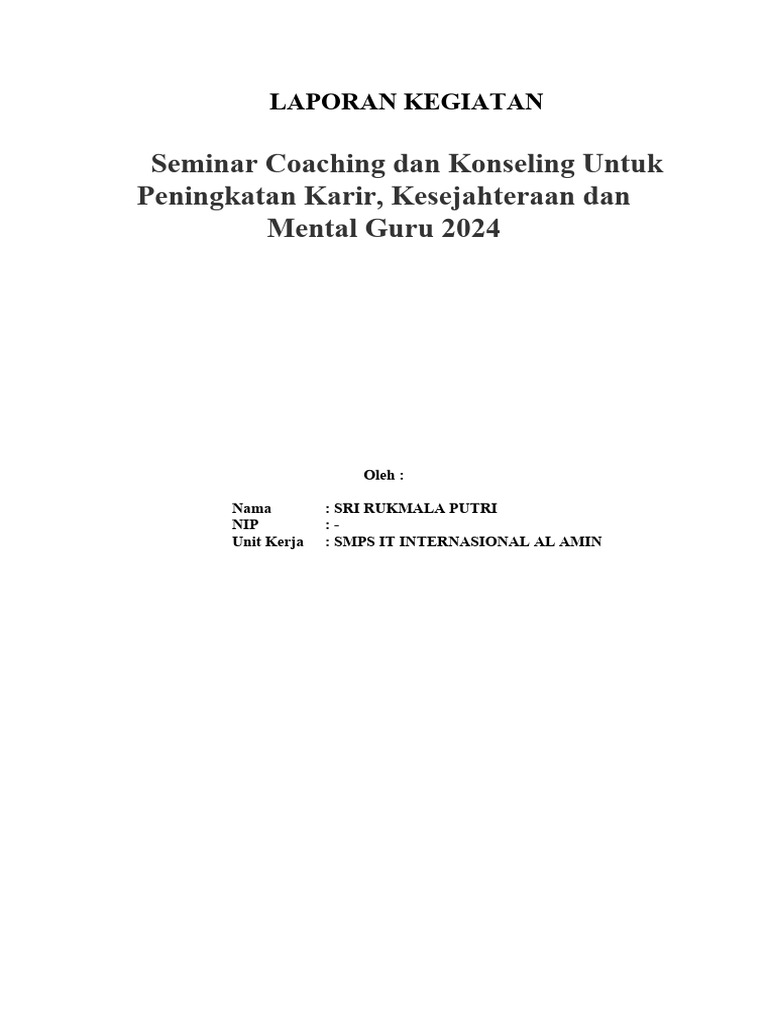 Laporan Kegiatan Seminar | PDF Laporan Kegiatan Seminar | PDF