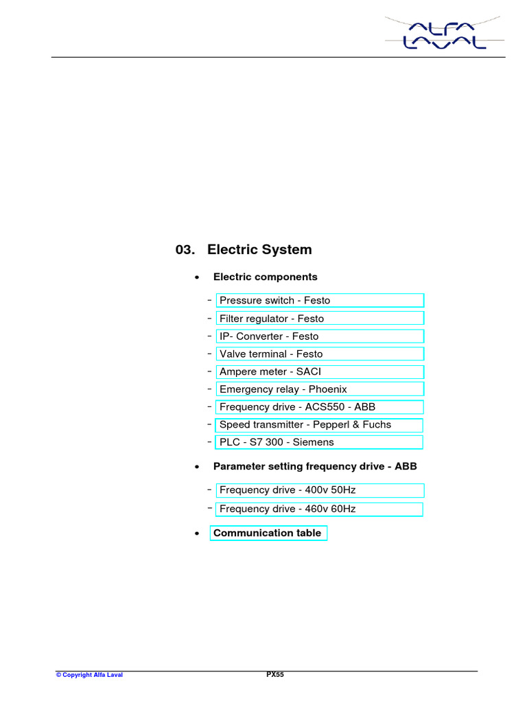 PX 55 Electric System | PDF | Electrical Connector | Hysteresis