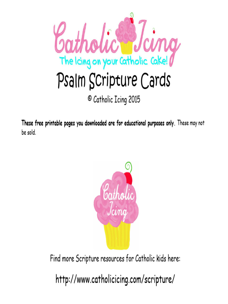 Catholic Scripture Memory Cards Psalms | PDF | Christian Hymns ...