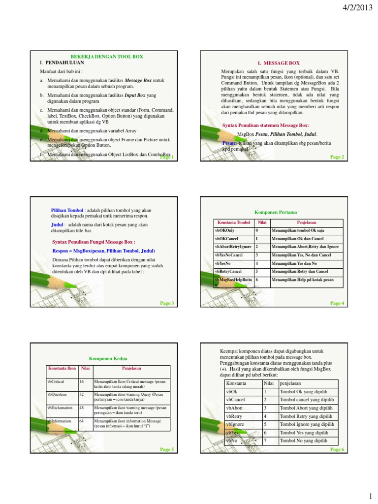 Materi 5. Bekerja Dengan Tool Box | PDF