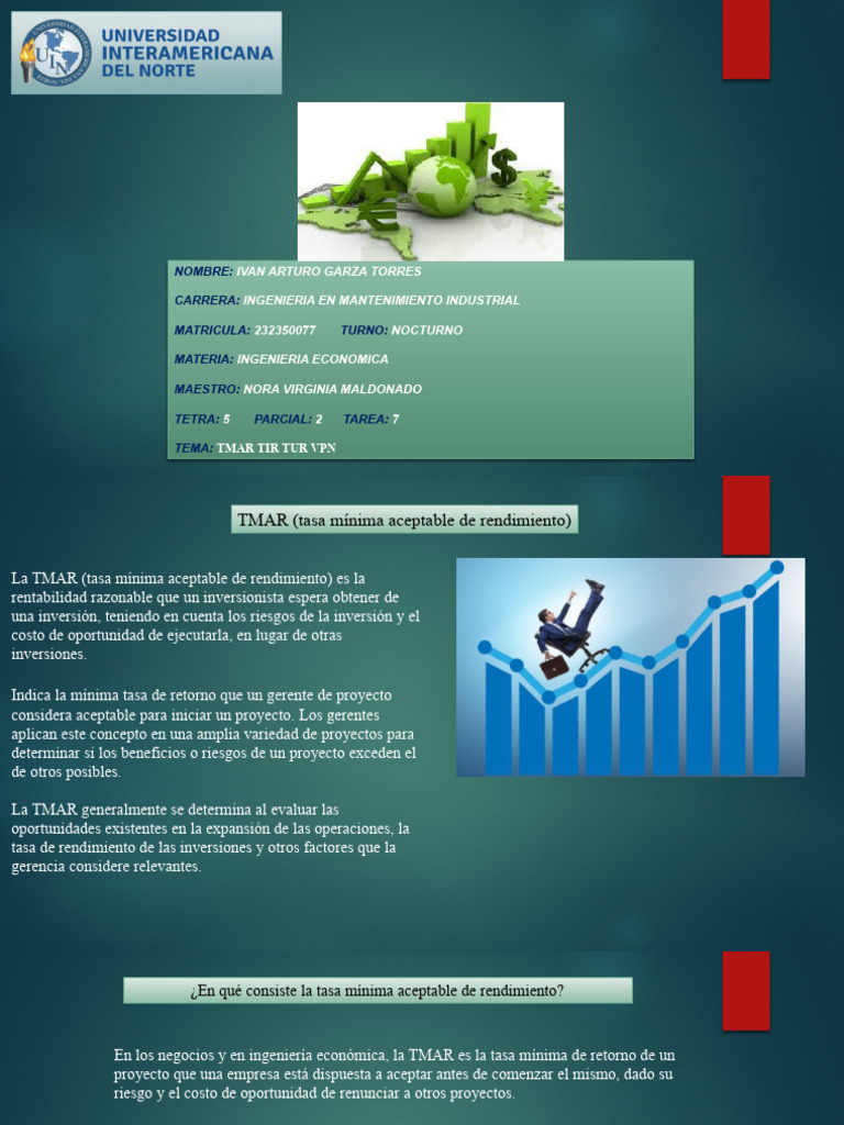 TMAR (Tasa Mínima Aceptable de Rendimiento) | PDF | Tasa interna de ...