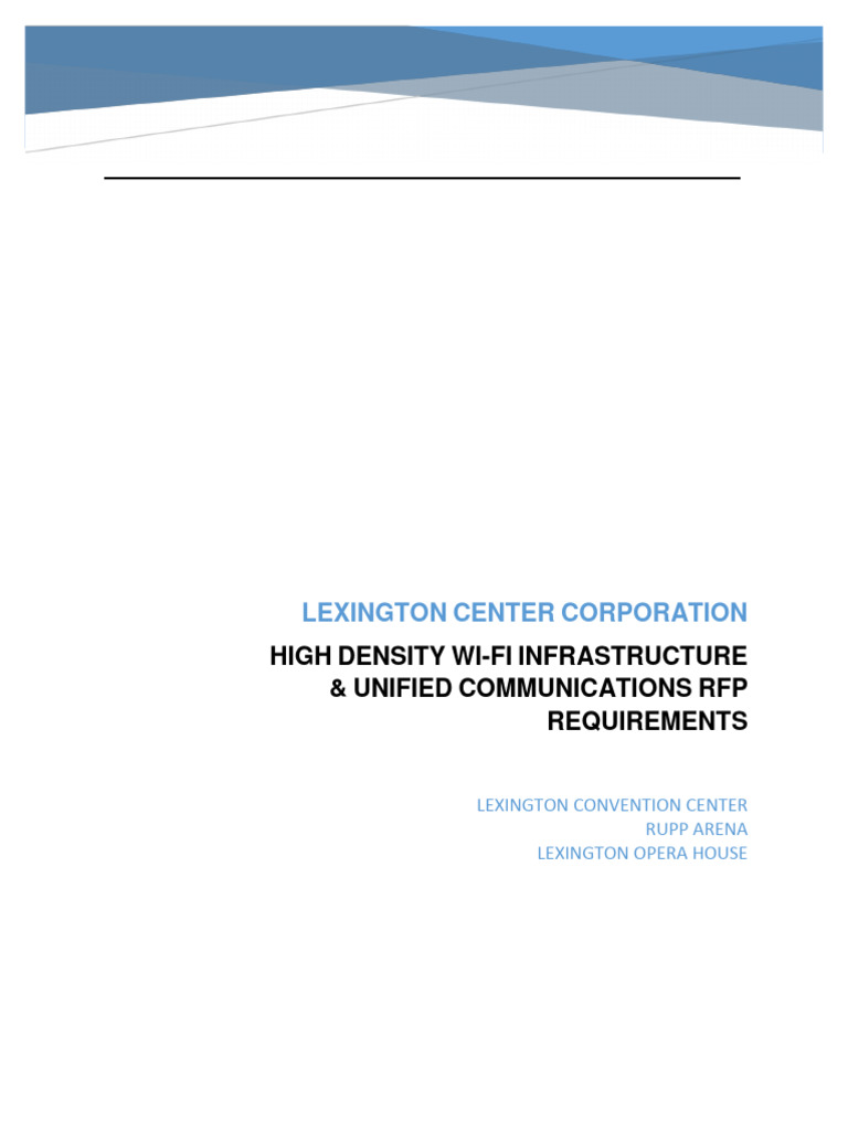 High Density Wi-Fi & UCS RFP Guide | PDF | Wireless Lan | Computer Network