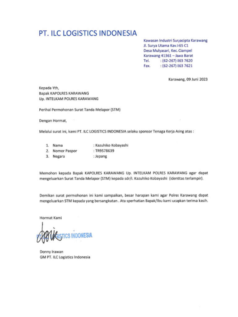 Surat Permohonan STM | PDF