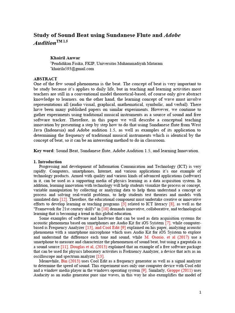 Full Paper SINTA 2 | PDF | Sound | Frequency