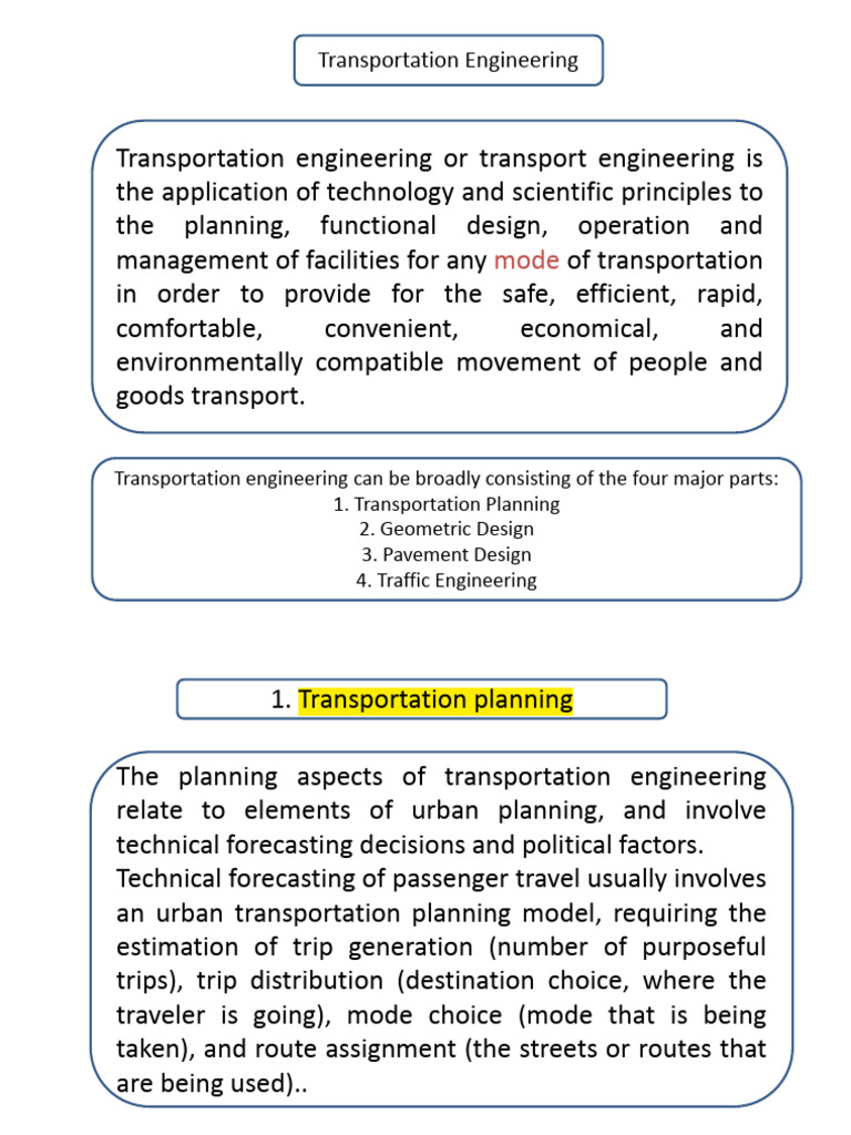 CE 351 Transportation Planning Design | PDF | Transport | Transportation Engineering
