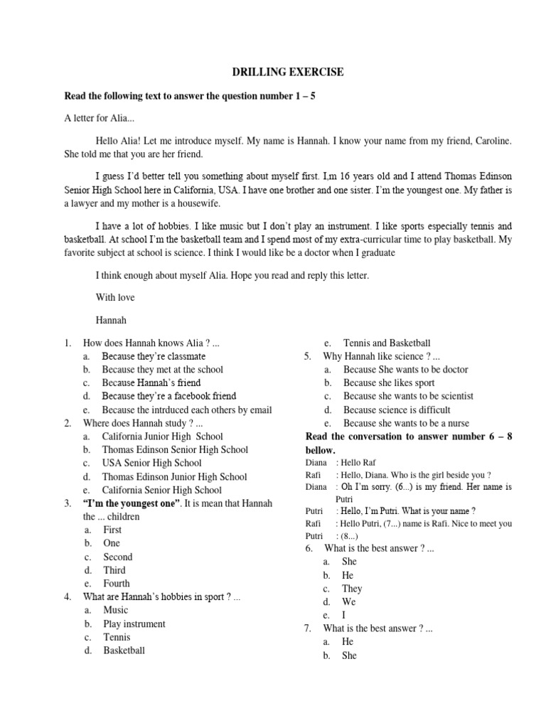Drilling Exercise | PDF