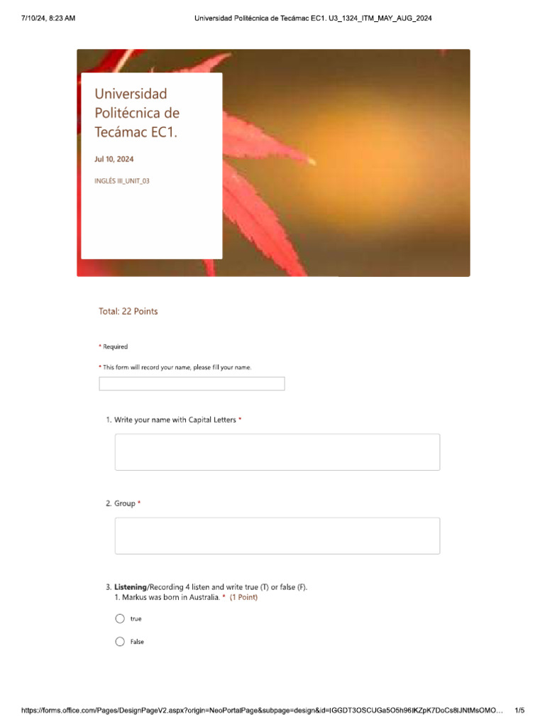 Unit Three Ec1 Forms Unit 03 Itm | PDF