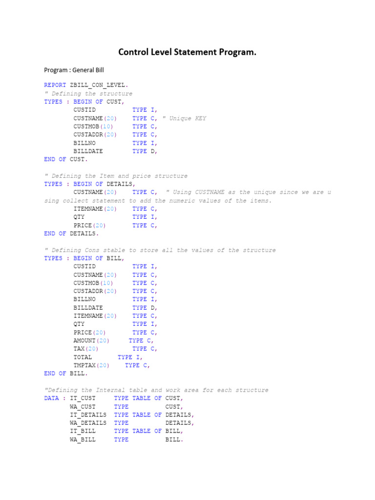 Control Level Statement Program | PDF | Computing