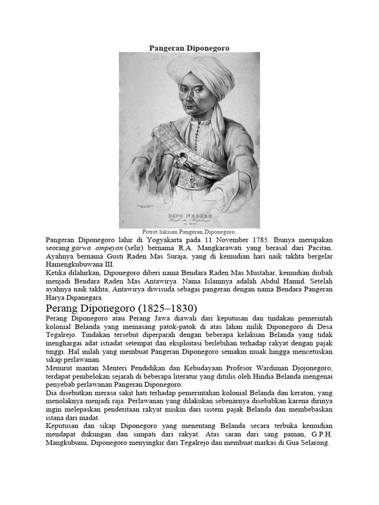 Pangeran Diponegoro | PDF | Sejarah