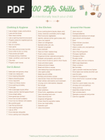 Independent Living Skills Checklist | PDF | Dishwasher | Meal