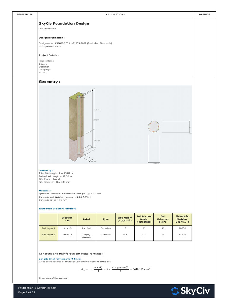 Foundation Gantry - 500kV (Pile) | PDF | Strength Of Materials | Buckling