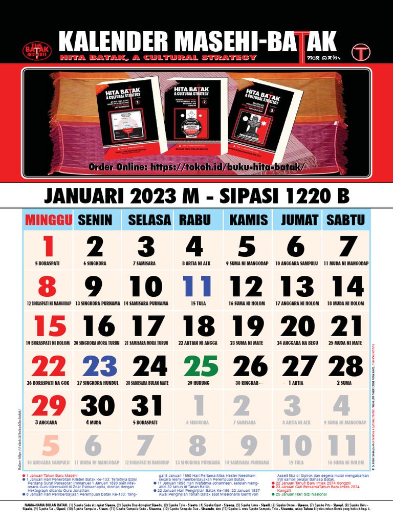 Kalender Batak Toba 2025 dan Artinya | PDF